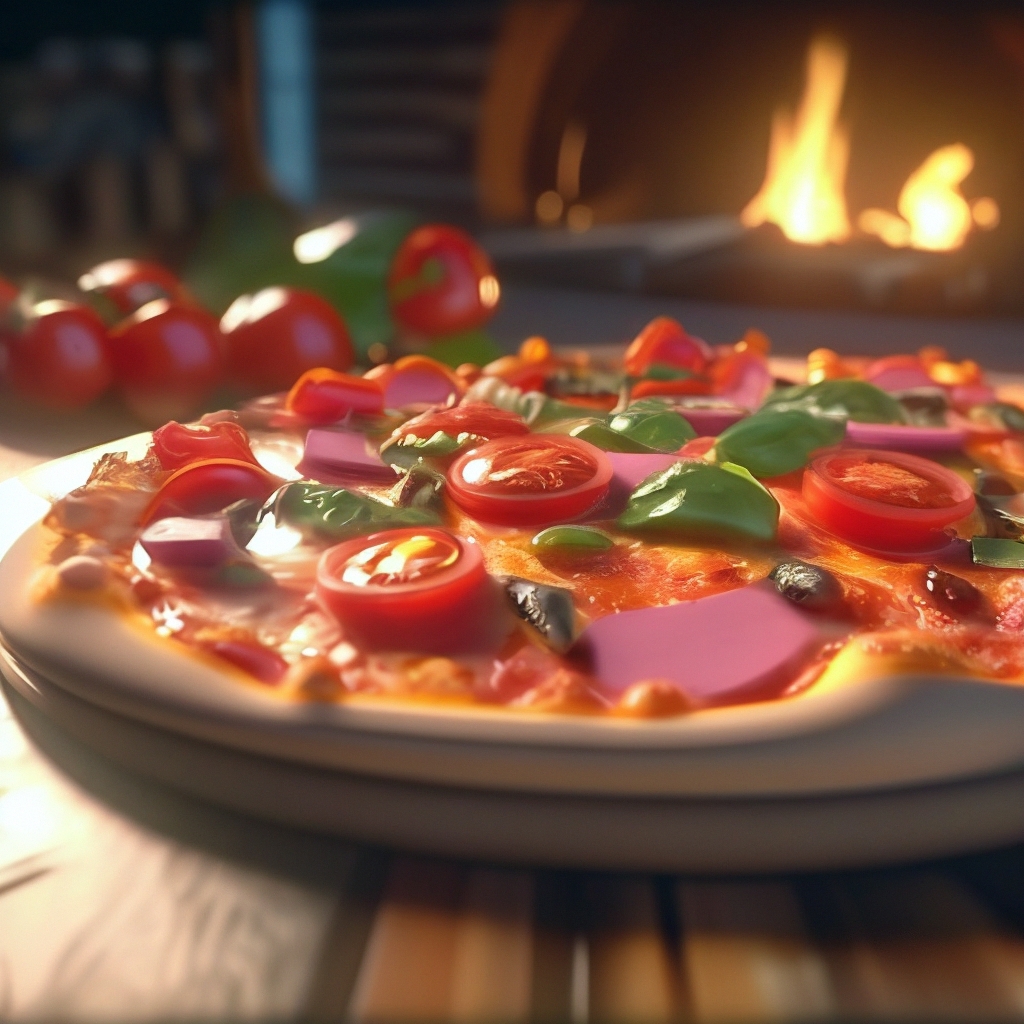 "Pizza in 4k" — image created in Shedevrum
