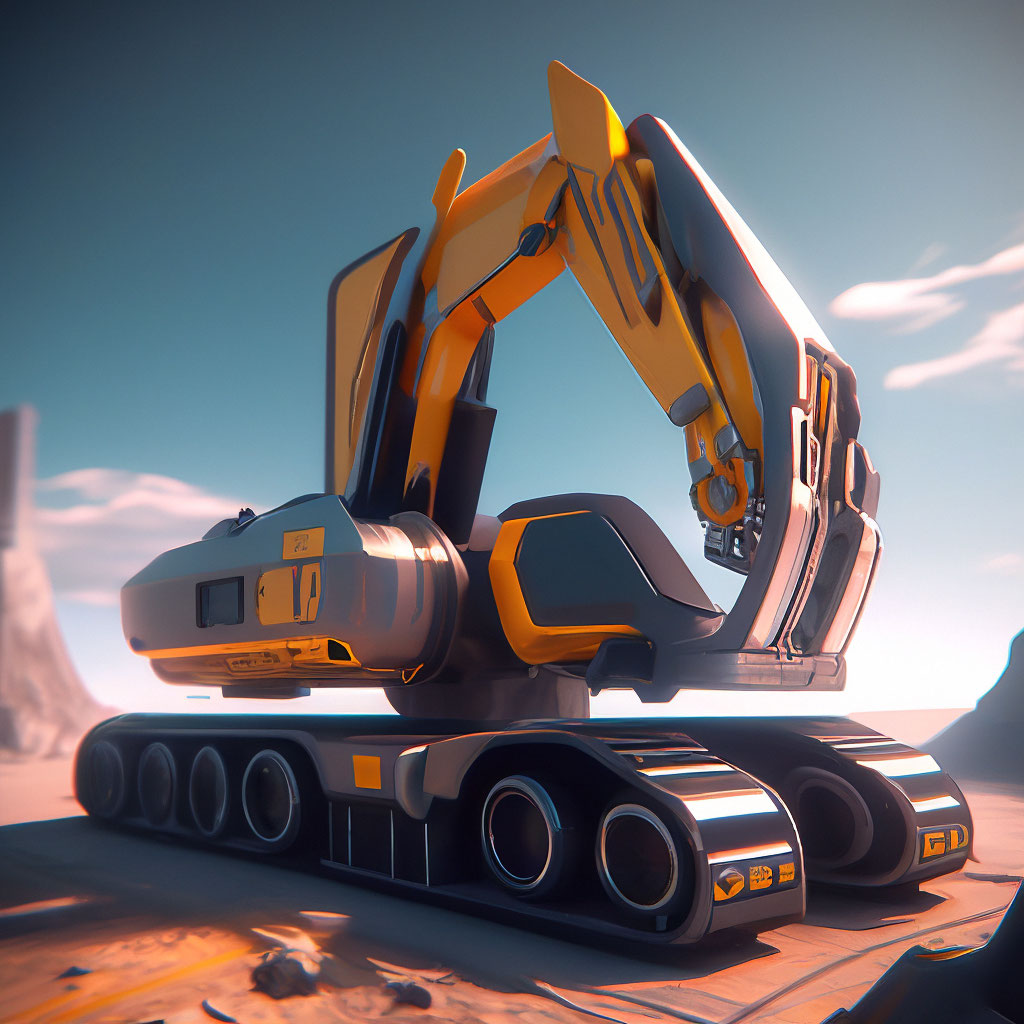 "Futuristic excavator , high detail , future , 24k" — image created in ...
