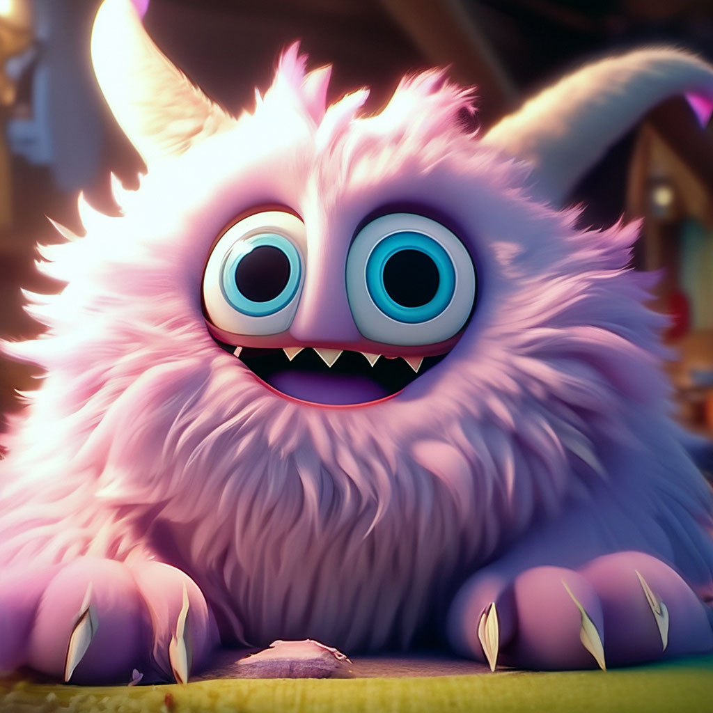 "Beautiful monster fluffy movie realism, photorealism, filigree ...