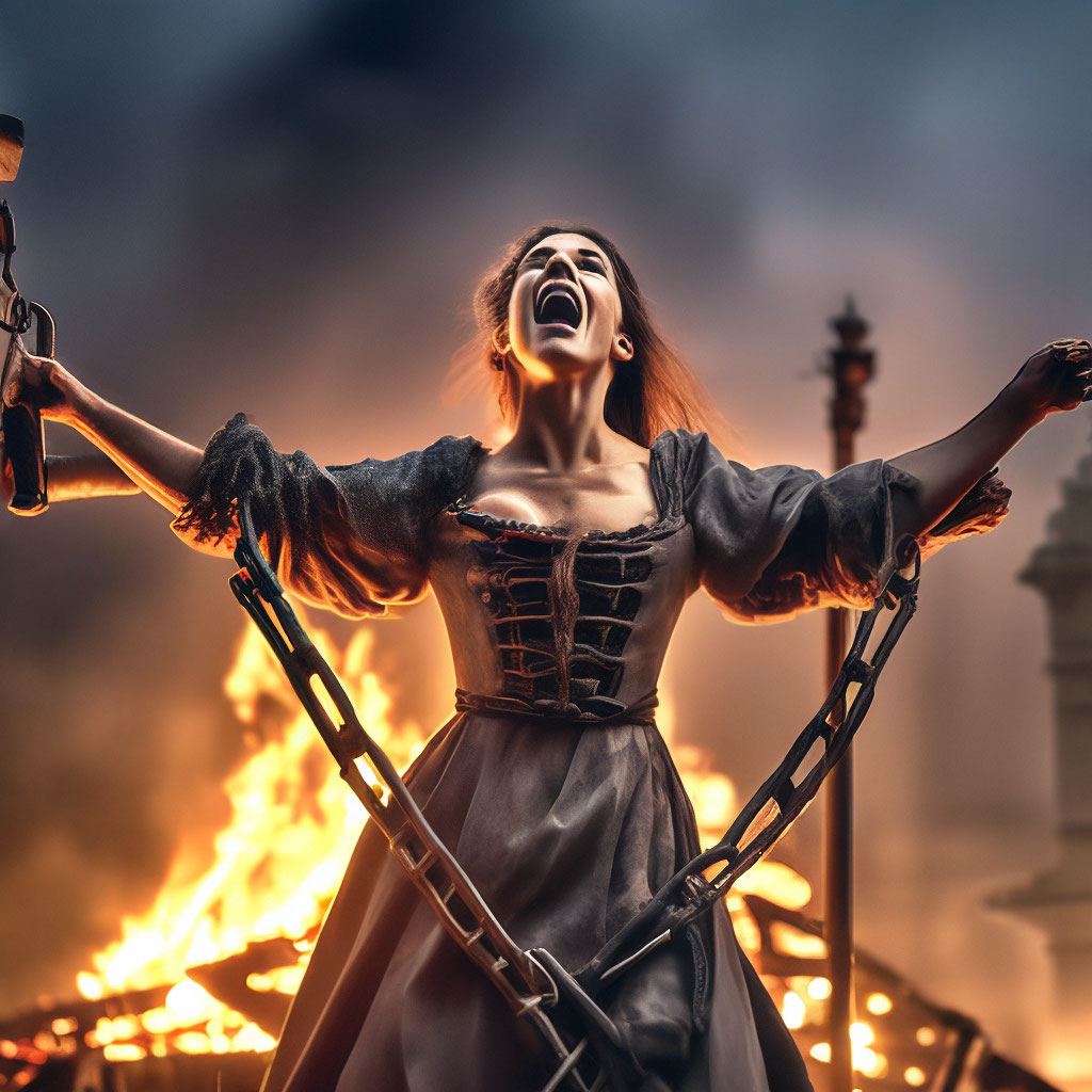 "The times of the Inquisition, 16th century, night, execution, a ...