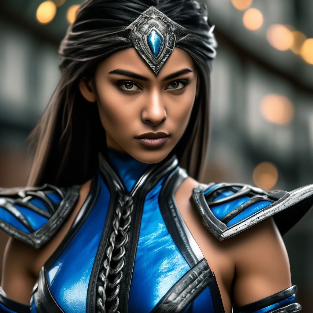 "Mortal Kombat Kitana game illustration , realistic, beautiful, 4k, f/2 ...