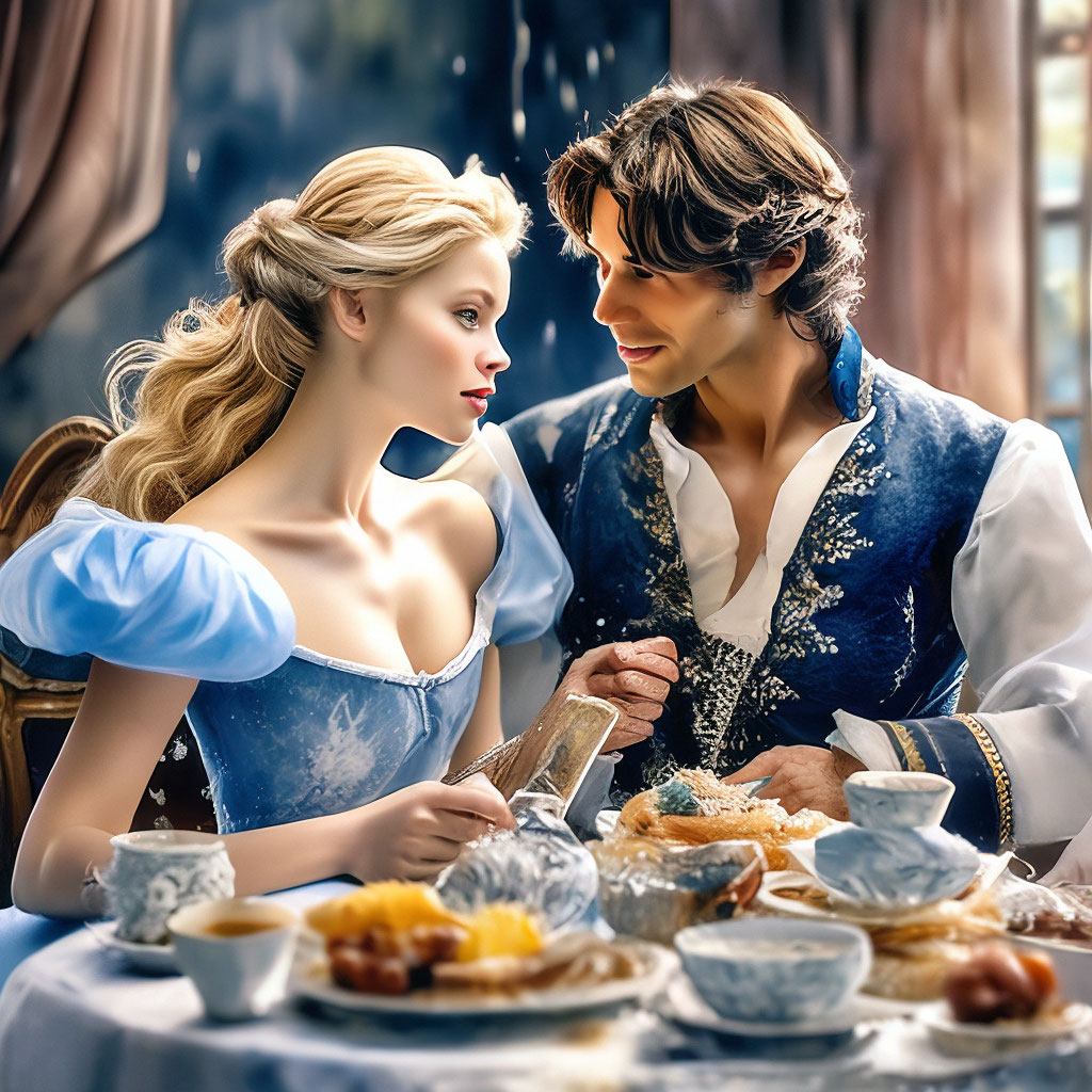 "@ lira art 🎭 watercolor painting" Cinderella and the passionate prince ...