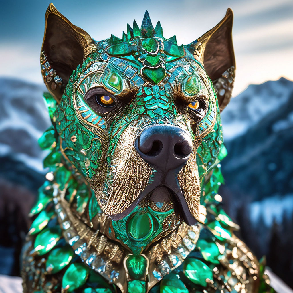 "Mastiff-dragon dog, metamorphosis, anthropomorphic, in filigree armor ...