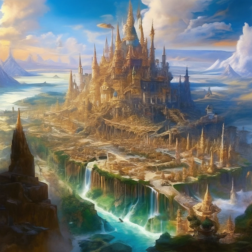 "The thirtieth kingdom, fabulous, painterly realistic" — image created ...