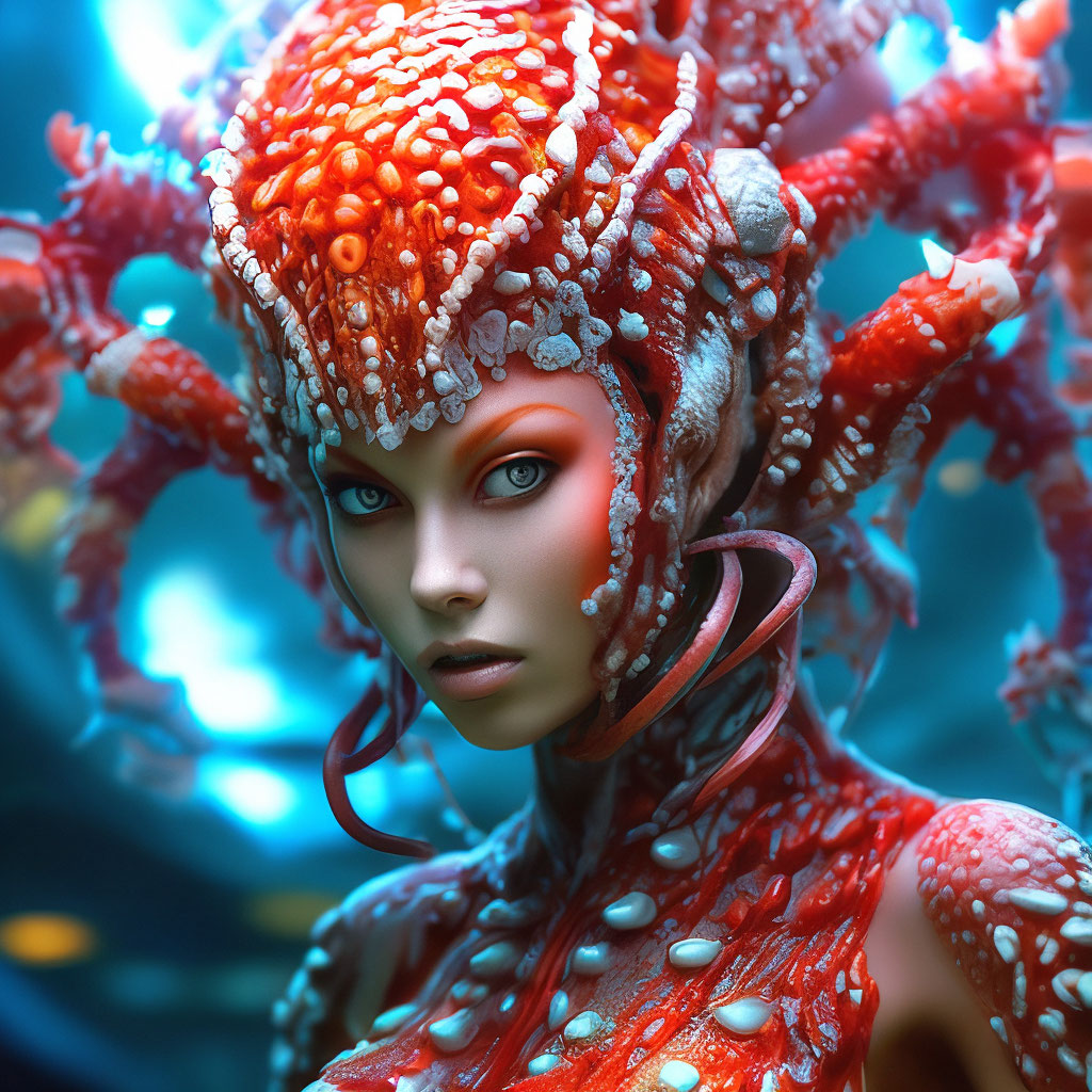 "Aliens, mutant woman, coral woman, full body, general plan ...