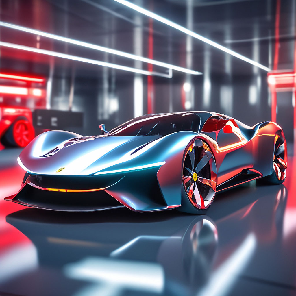 "Fantastic Ferrari TT electric car from the future, professional photo ...