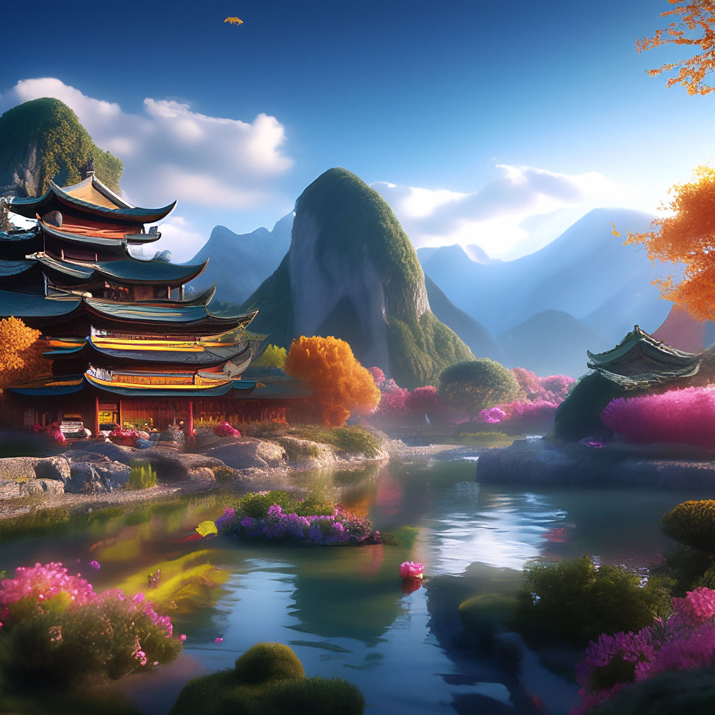 "China landscape, hyper realistic, beautiful lumen, professional photo ...