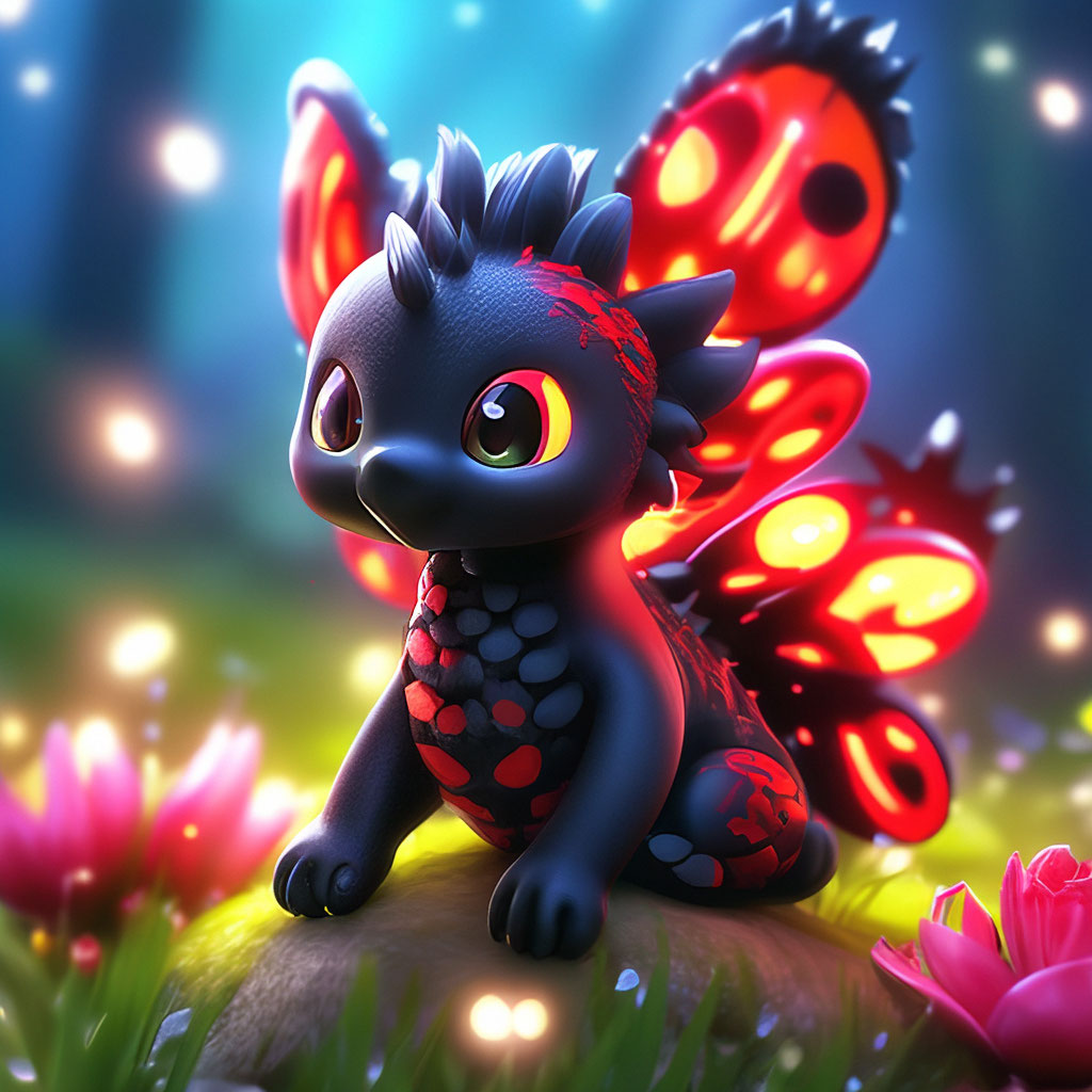 "Mega cute new animal, hybrid dragon + ladybug, mega fluffy, coloring ...