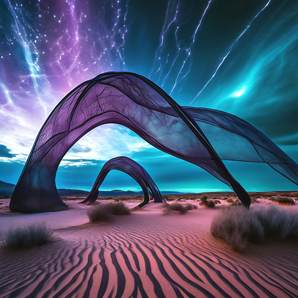 "Unknown_worlds A landscape of an unknown world. Night. Turquoise ...