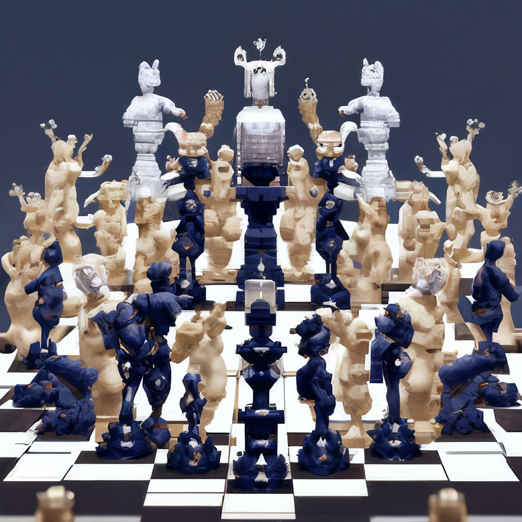 "Chess game anthropomorphic chess pieces // many chess pieces/ body ...