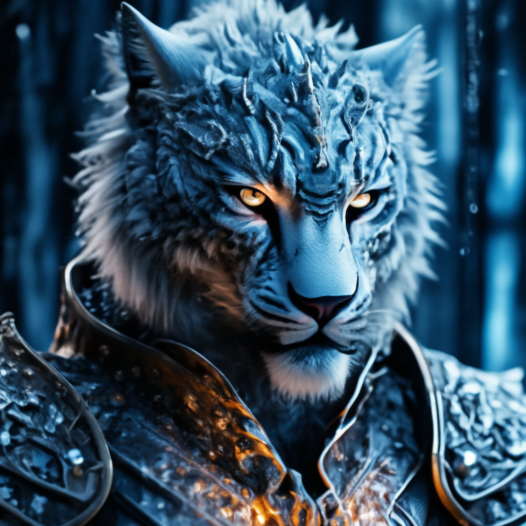 "Hybrid of snow leopard and ice demon…" — image created in Shedevrum