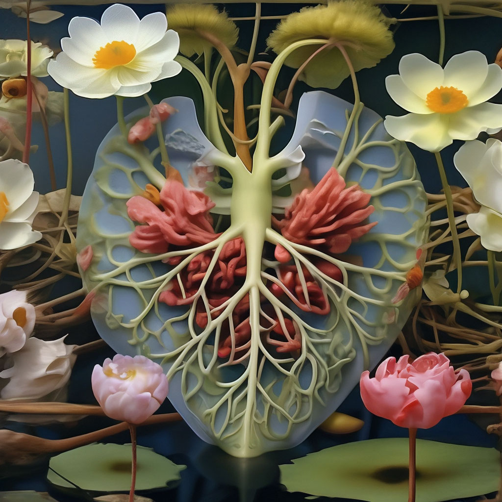 "Anatomy,the heart of a pond,swamps,mud, flowers, detail, high ...