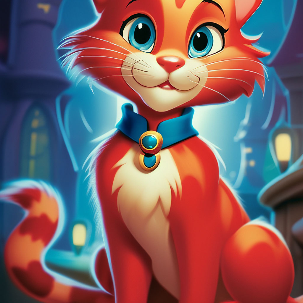 "Poster for the Disney cartoon red cat" — image created in Shedevrum