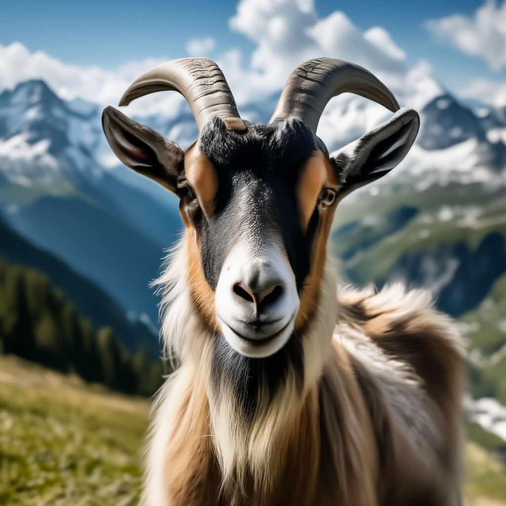 "#goat really messed up 🐐 "Alpine mountains with snow caps", 4k, high ...