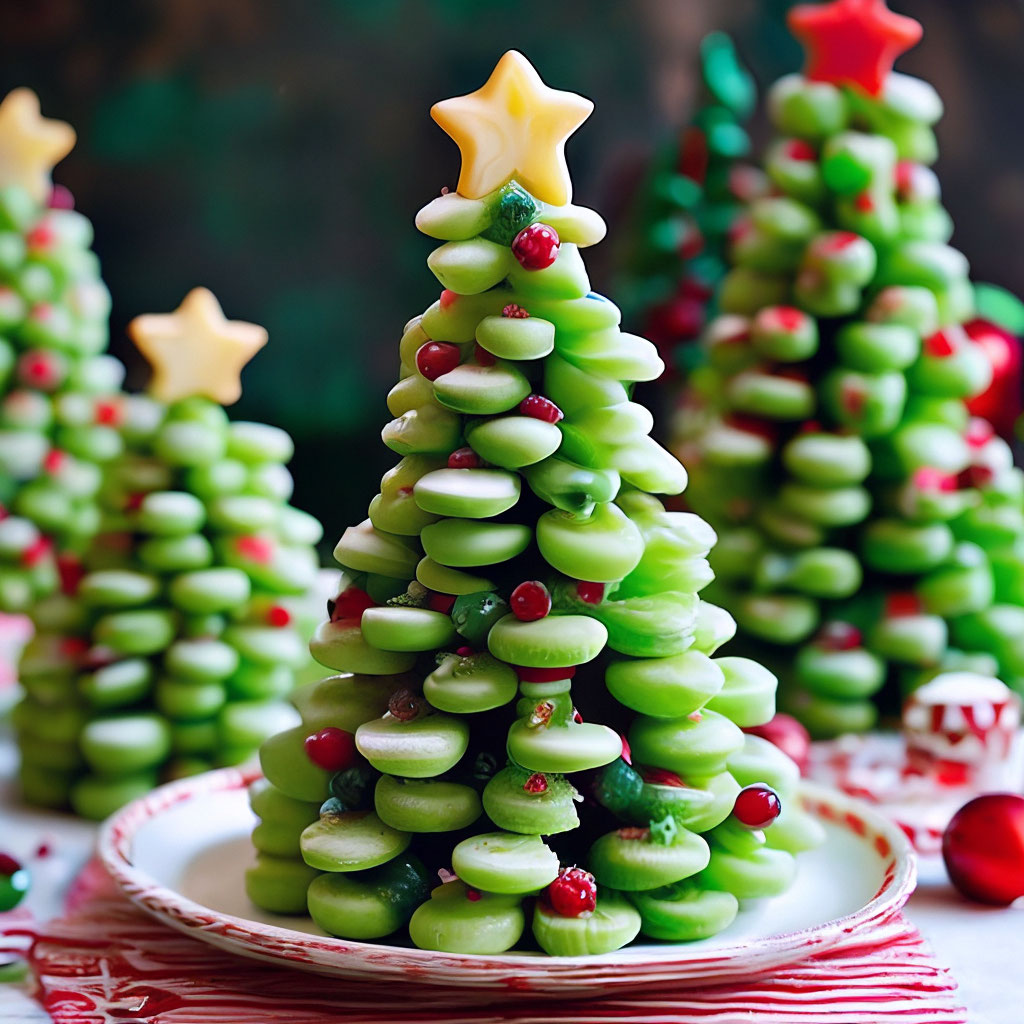 "Edible Christmas trees" — image created in Shedevrum