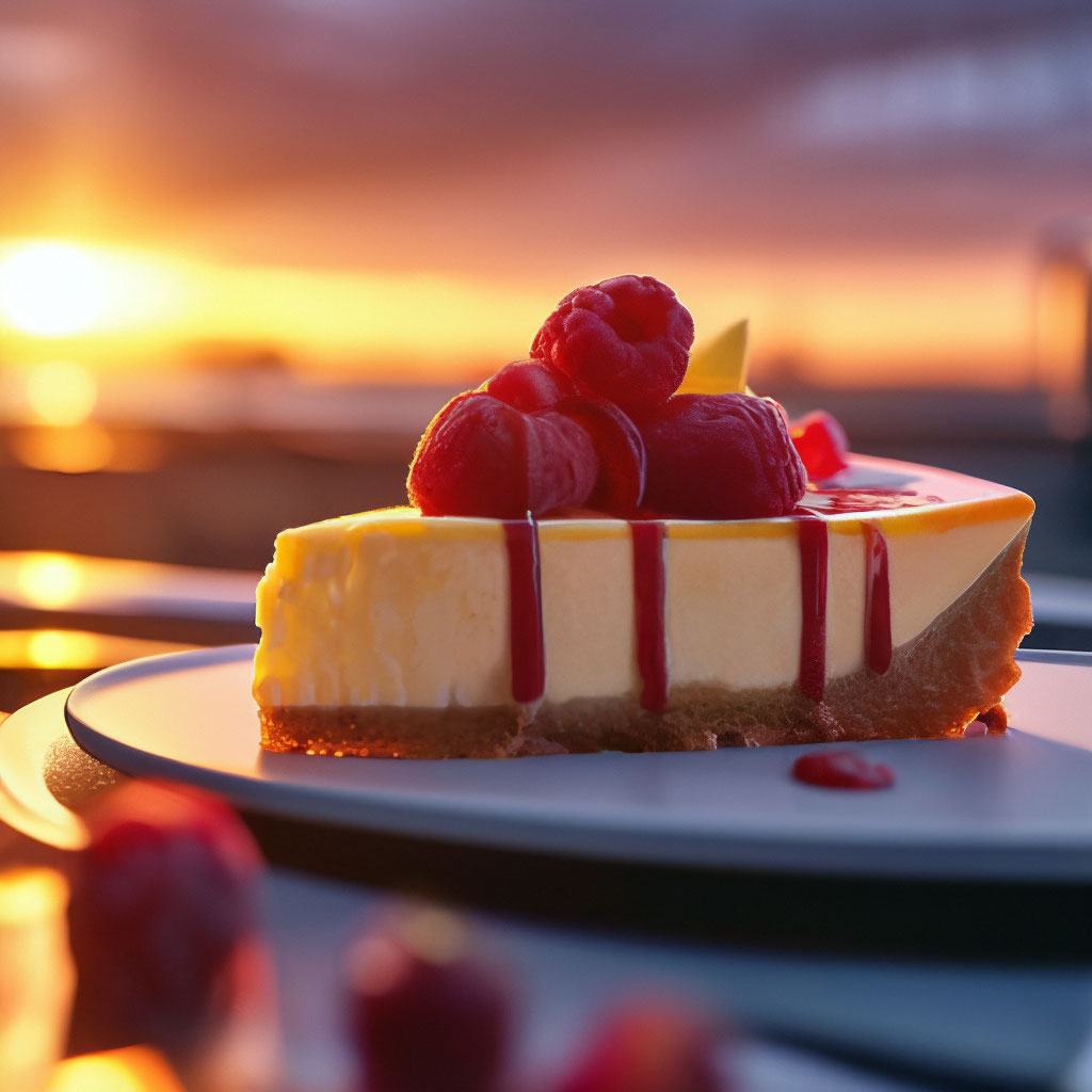 "Cheesecake , sunset, gastronomy, aesthetically pleasing, beautiful ...