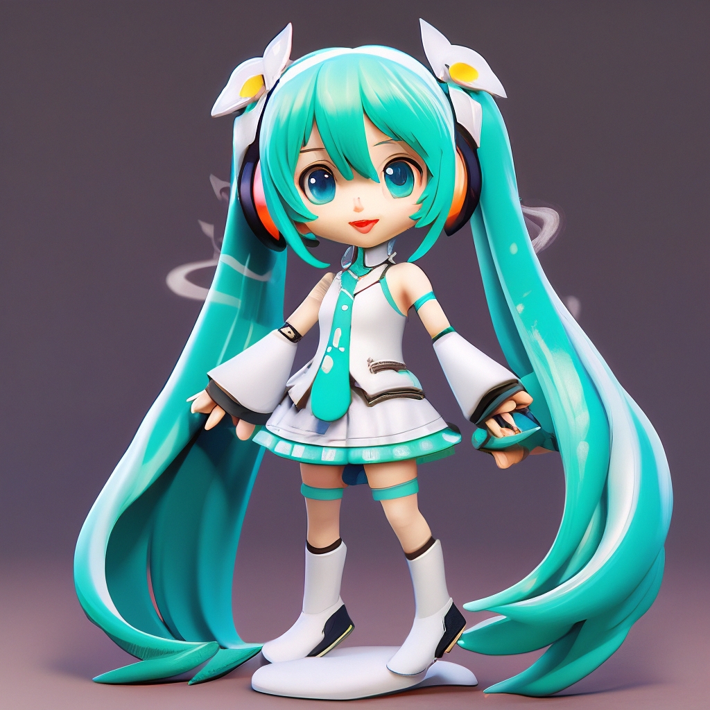 "Very beautiful miku vocaloid anime 3D…" — image created in Shedevrum