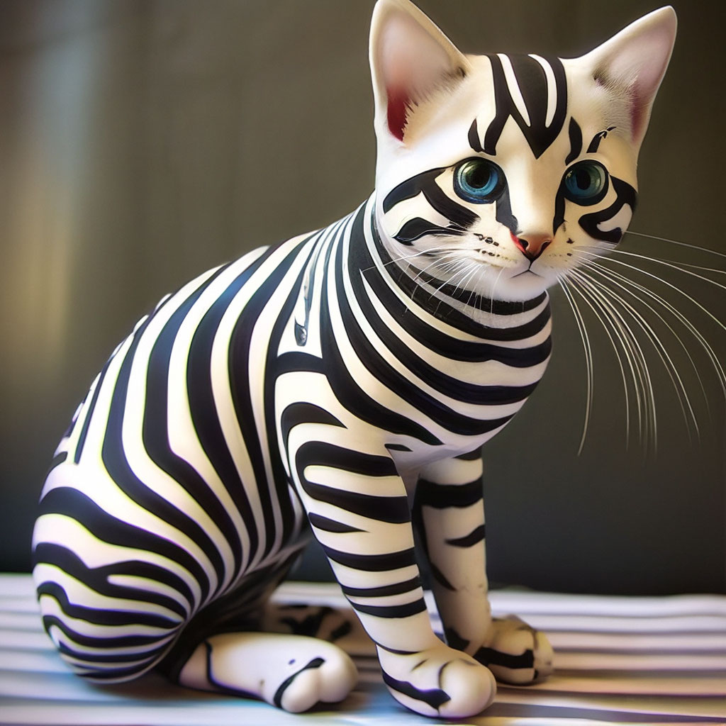 "Zebra cat" — image created in Shedevrum