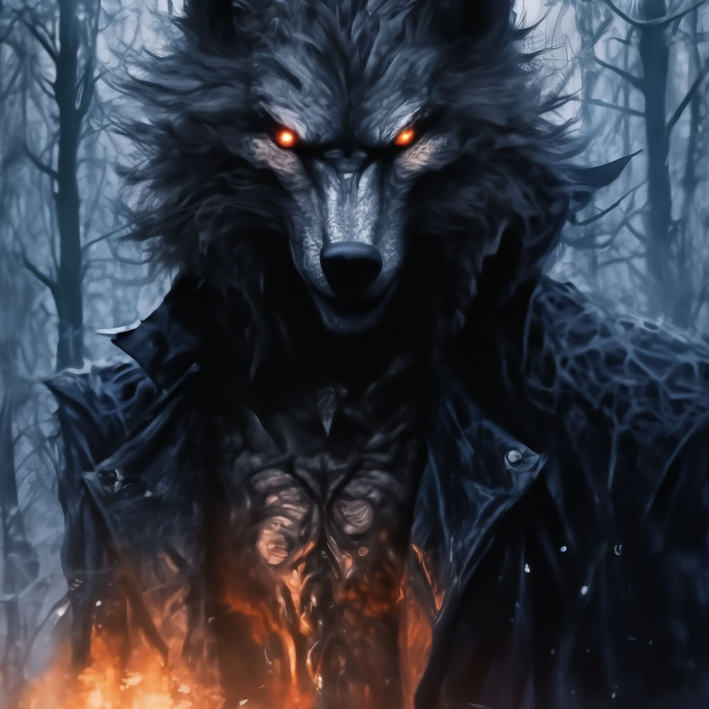 "Werewolf man, night, Gothic, mysticism, mystery, watercolor, high ...