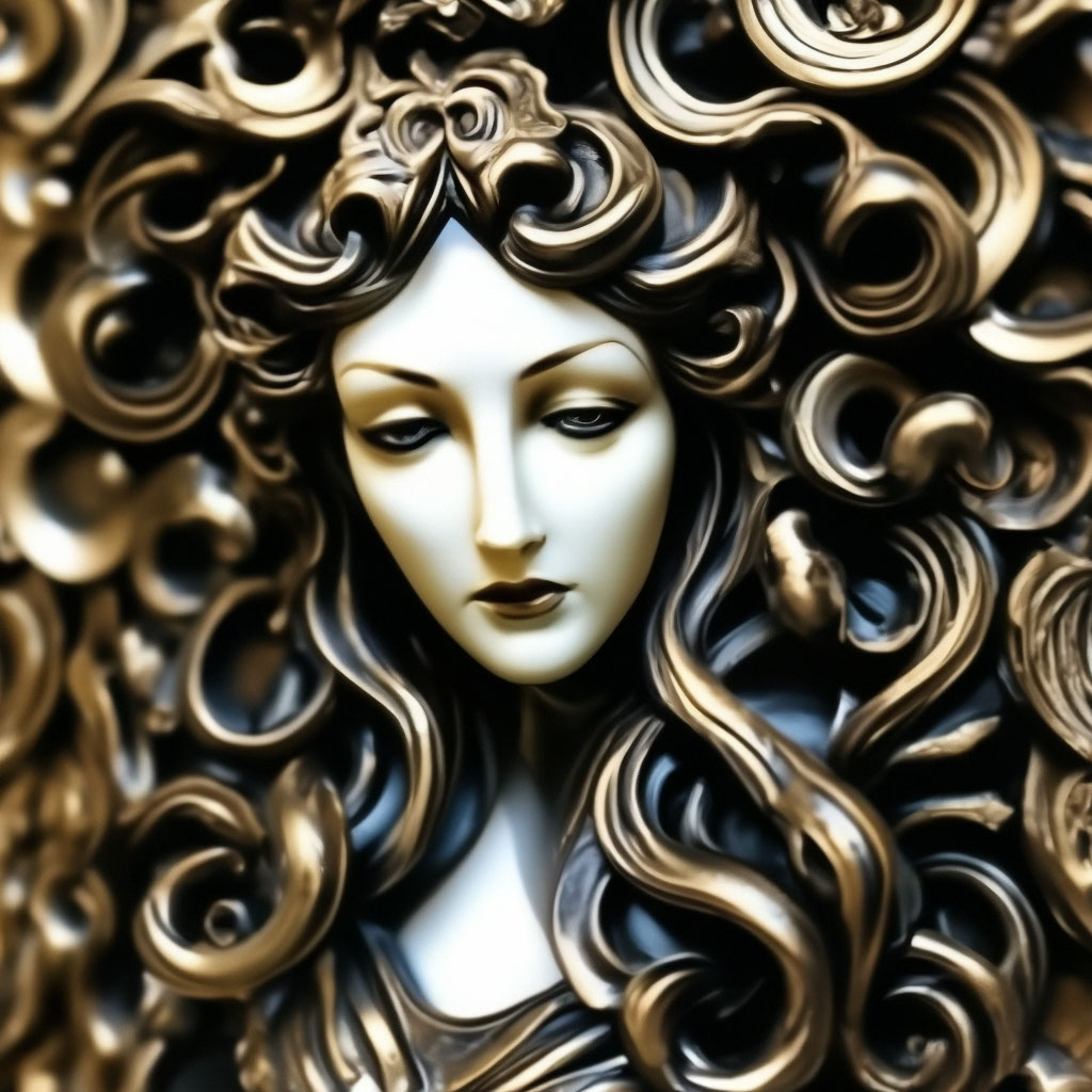 "Gothic Medusa Gorgon goddess in the style of Evelina Tchaikovsky ...