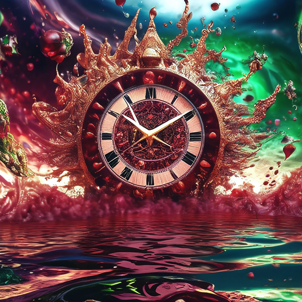 "Galaxy, in the middle of an ancient mystical old huge drowning clock ...