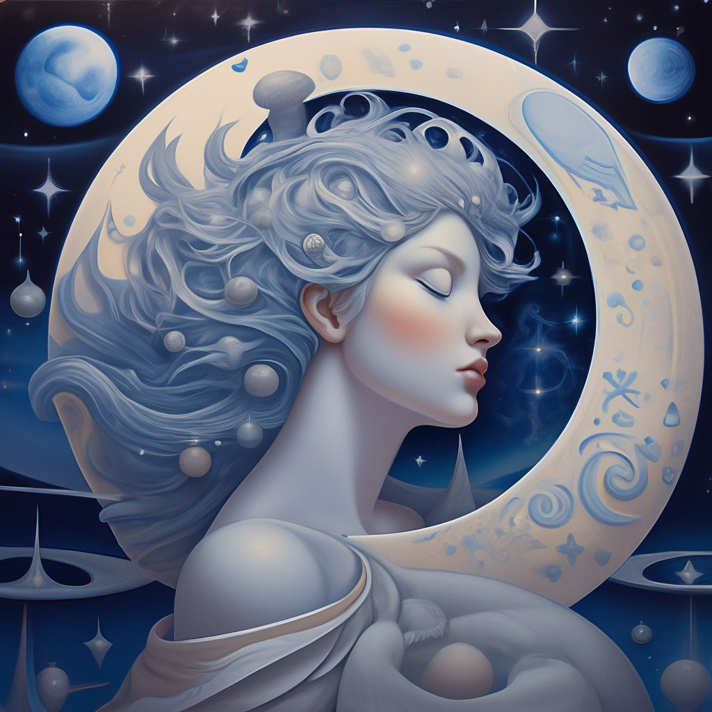 "Moon Gazer" — image created in Shedevrum