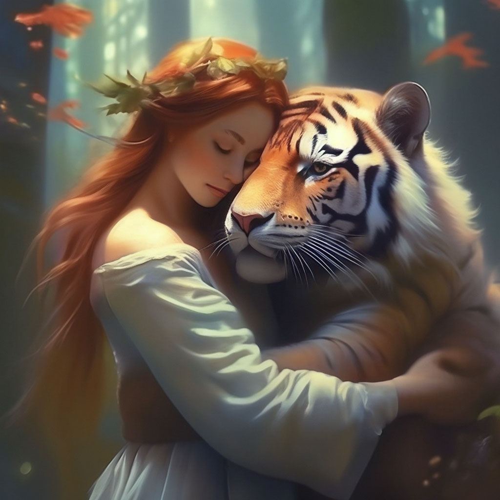 "Animal hugs. aesthetically pleasing, beautiful, fantasy." — image ...