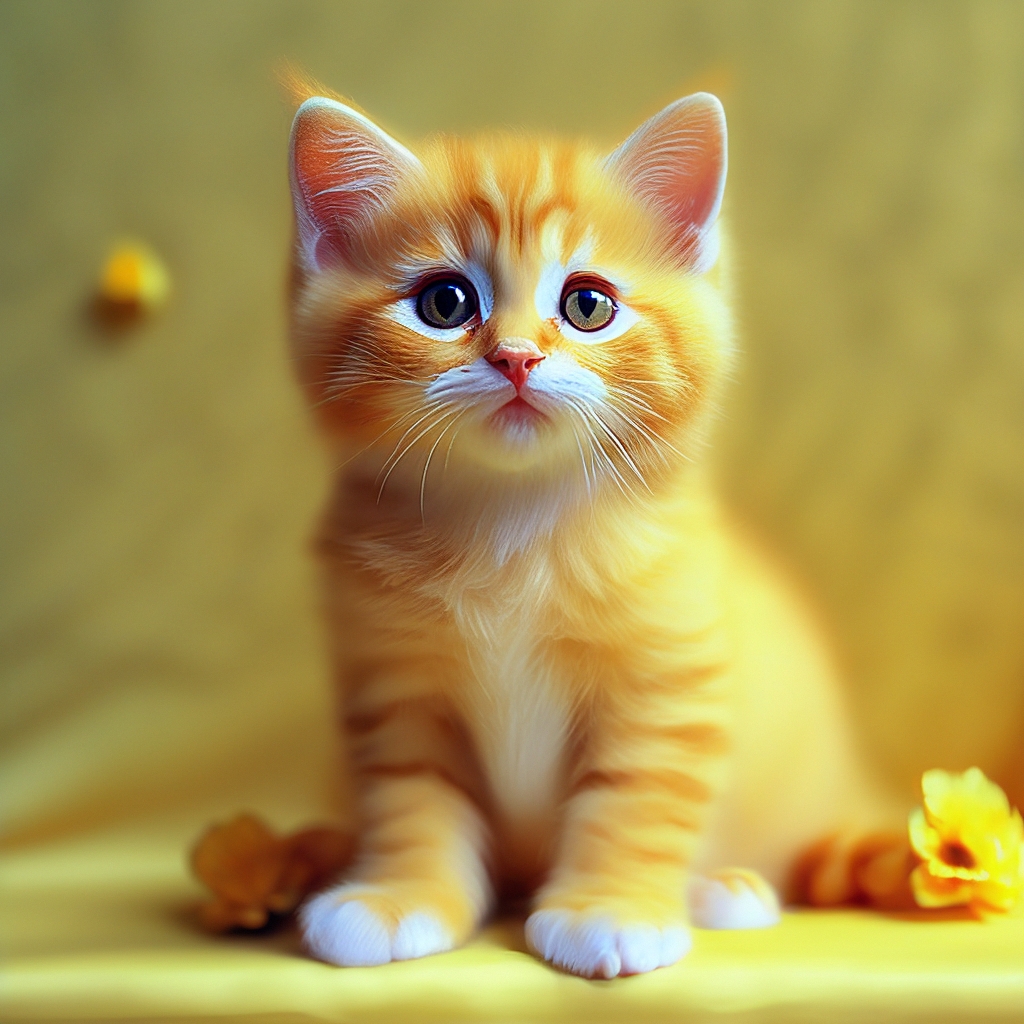 "Yellow kitten" — image created in Shedevrum