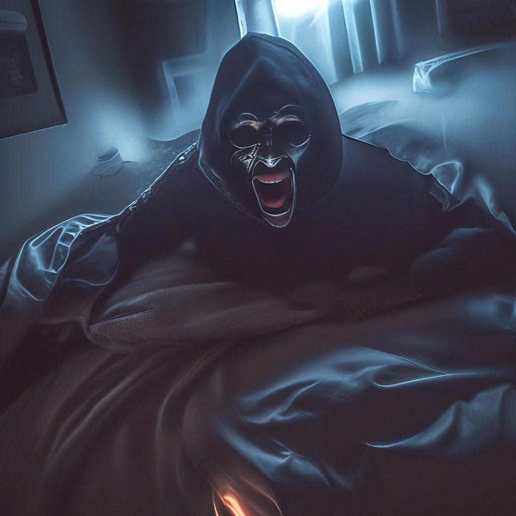 "Nightmare bad dream horror scary horror" — image created in Shedevrum