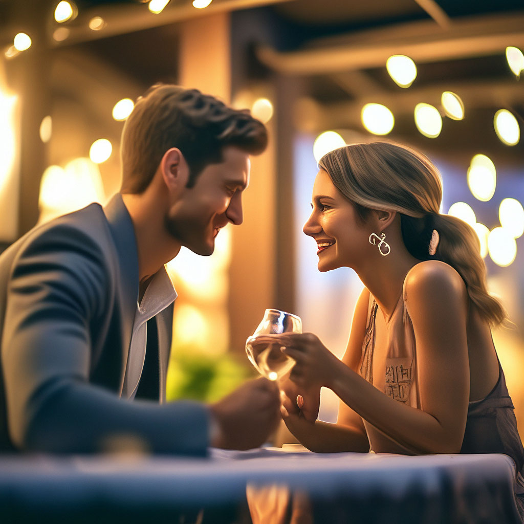 "The first date of a man and a woman, aesthetically pleasing, beautiful ...