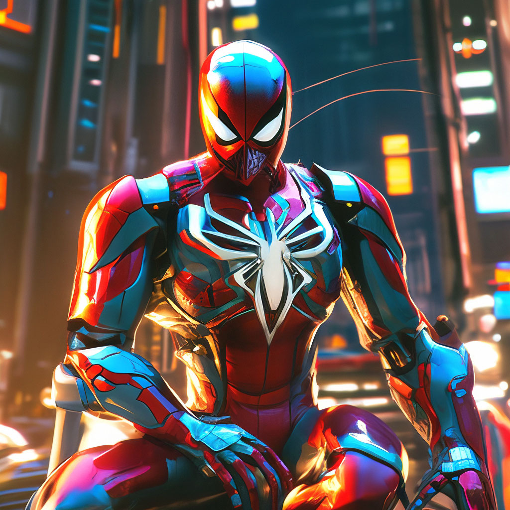 "Robot spider-man" — image created in Shedevrum