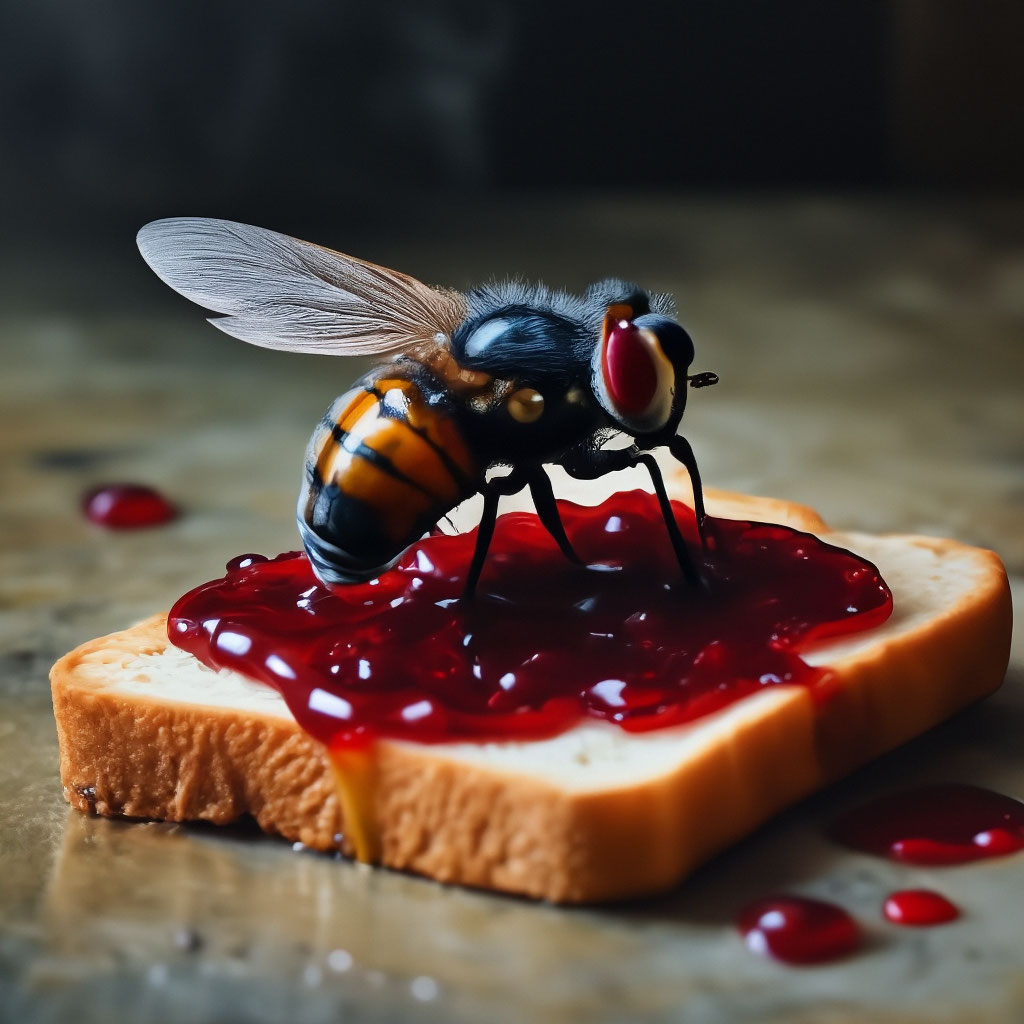 "A fly landed on the jam, that's the whole poem" — image created in ...