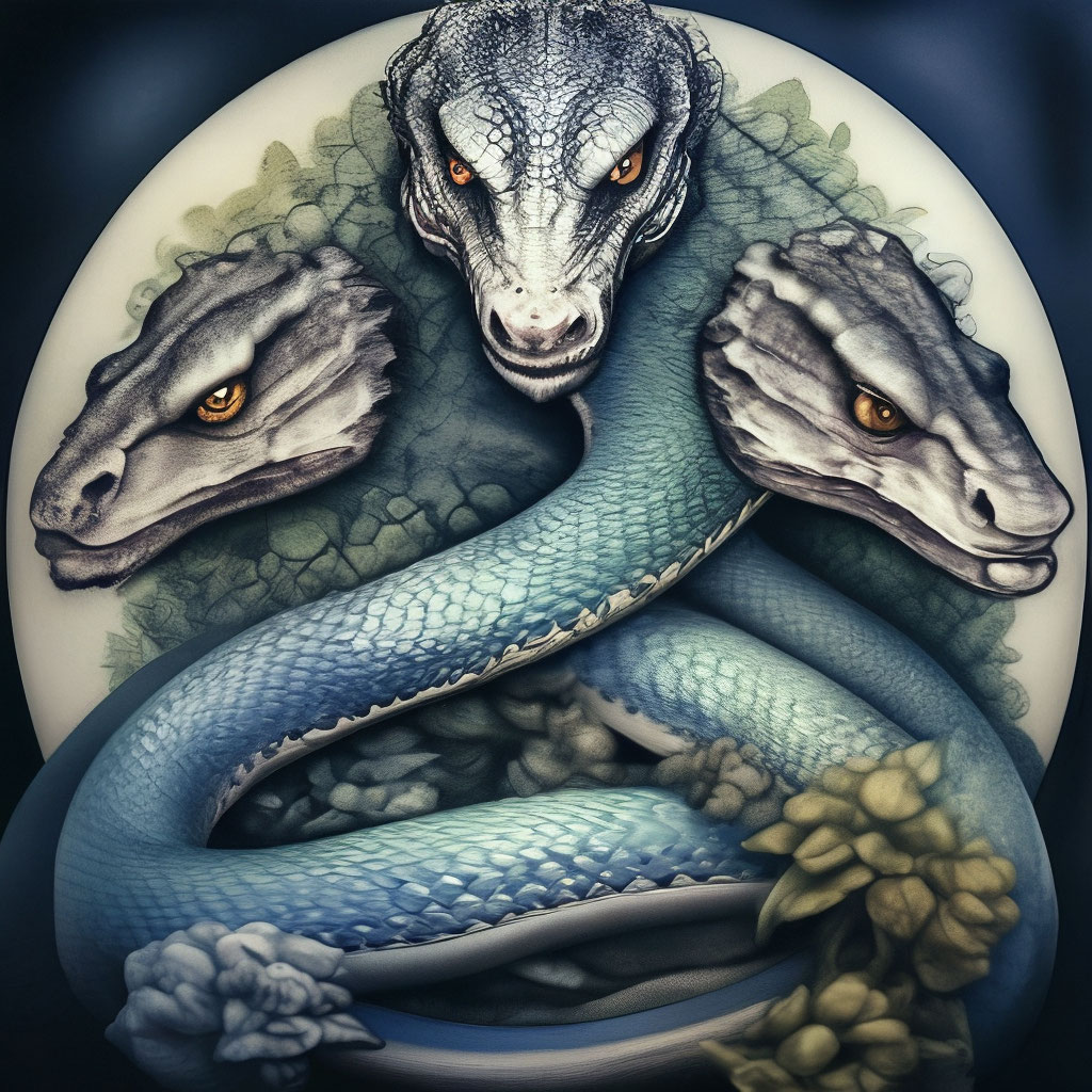 "Snake gorynych with three heads from Russian fairy tales clipart ...
