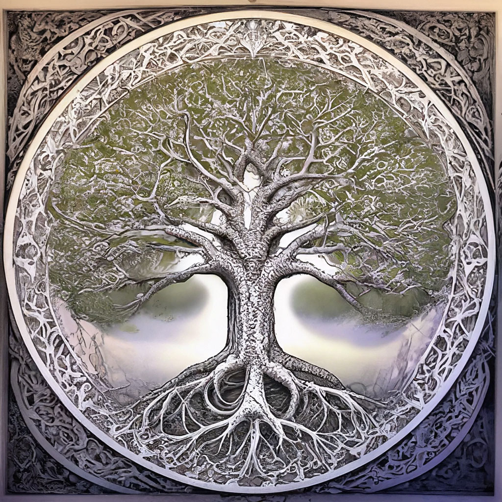 "🐾 the tree of life with a luxurious lush crown and powerful roots ...