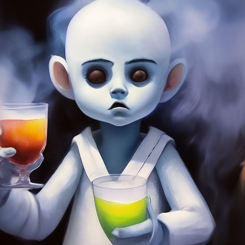 "Low viewing angle, low angle, dewil monster drunk white teletubby ...