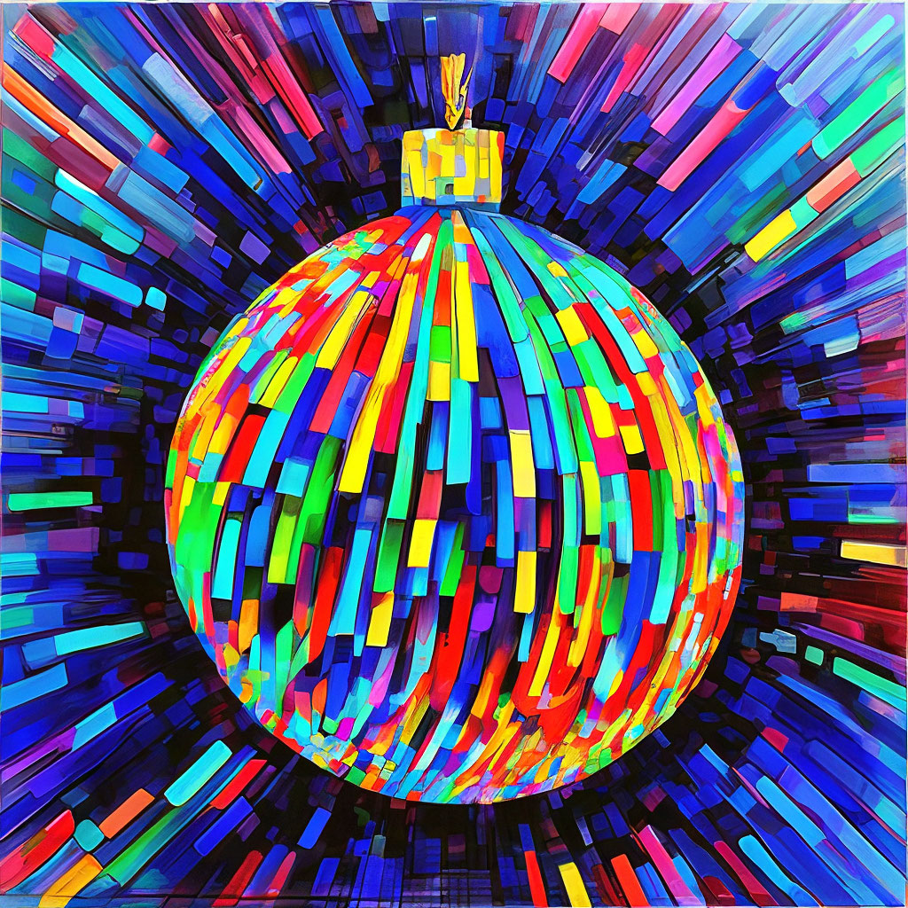 "Abstraction, chaotic bright strokes add up the drawing of a Christmas ...