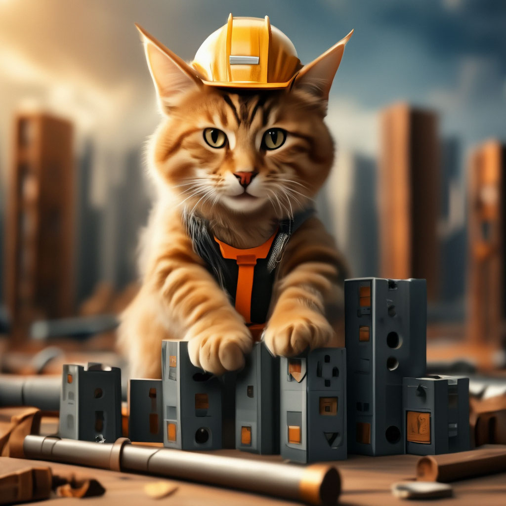 "The cat is a builder, he will build everything" — image created in ...