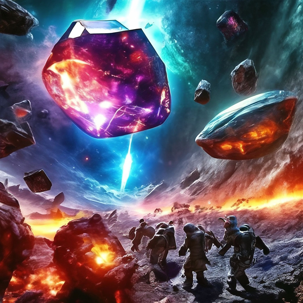 "The epic Nebula/Battle for gems/ hyperdetalized multicolor polychrome ...