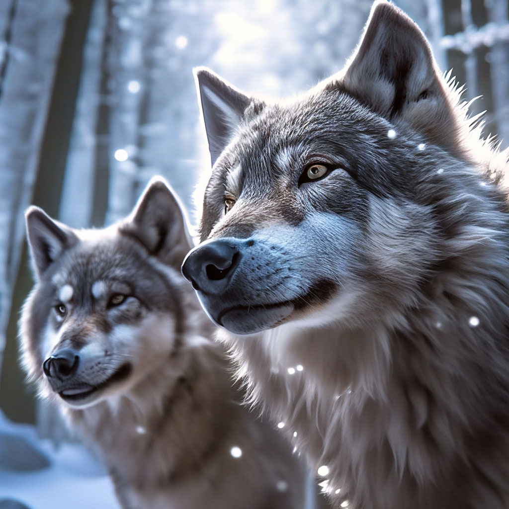 "Hyper realistic beautiful, pack of wild wolves full height, …" — image ...