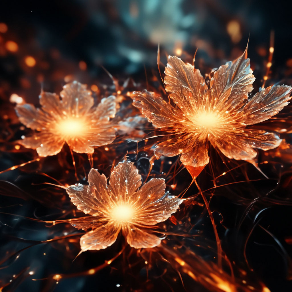 "Fractal flowers + gossamer, particles of the universe, transparent ...