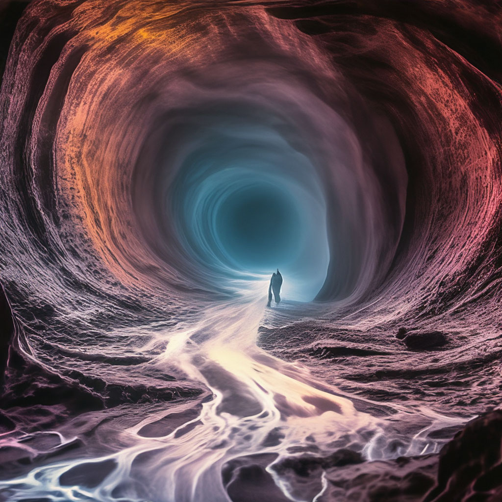 "Drawing in colored chalk, afterlife necro-biobarchate, chaos nightmare ...
