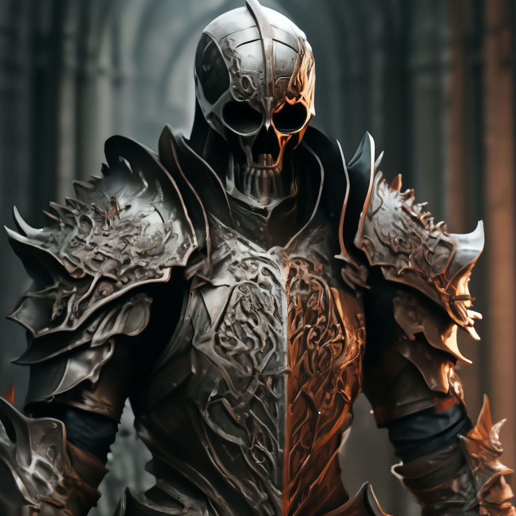 "The armor of death" — image created in Shedevrum