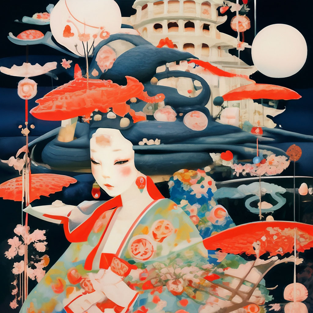 "Illustrations by Japanese artist Shu Mizoguchi" — image created in ...