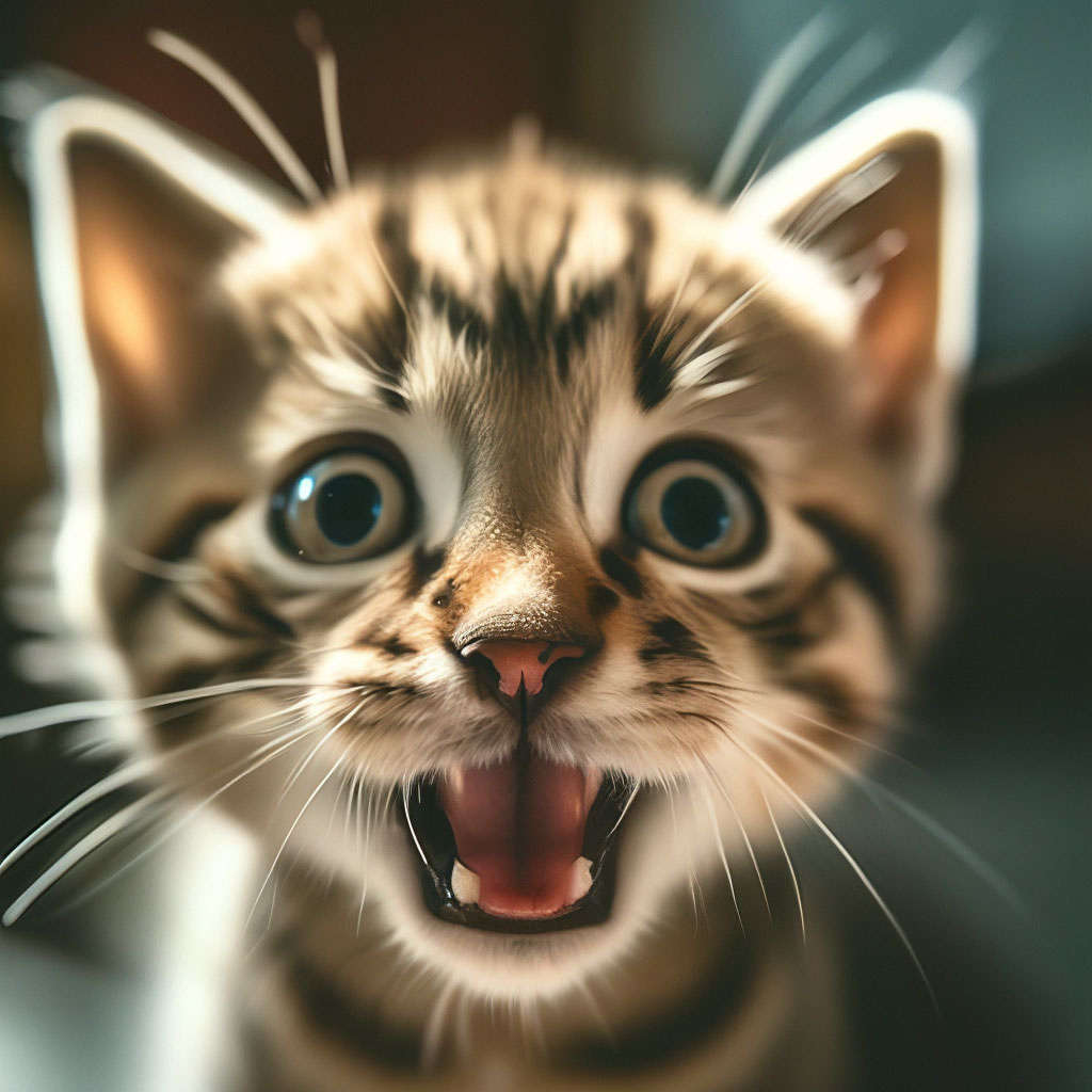 "Scared kitten , high resolution, high detail, 30mm lens, 1/250s, f/2.8 ...