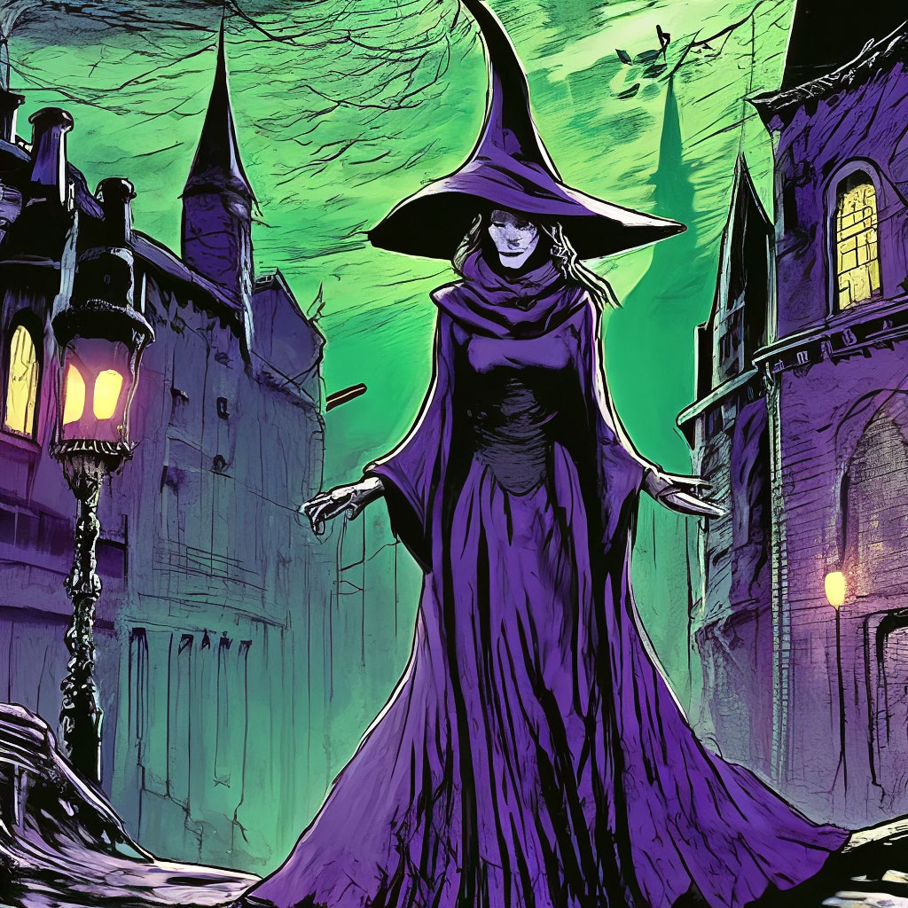 "An ancient comic from the 40s, a Gothic city at night, an evil old ...