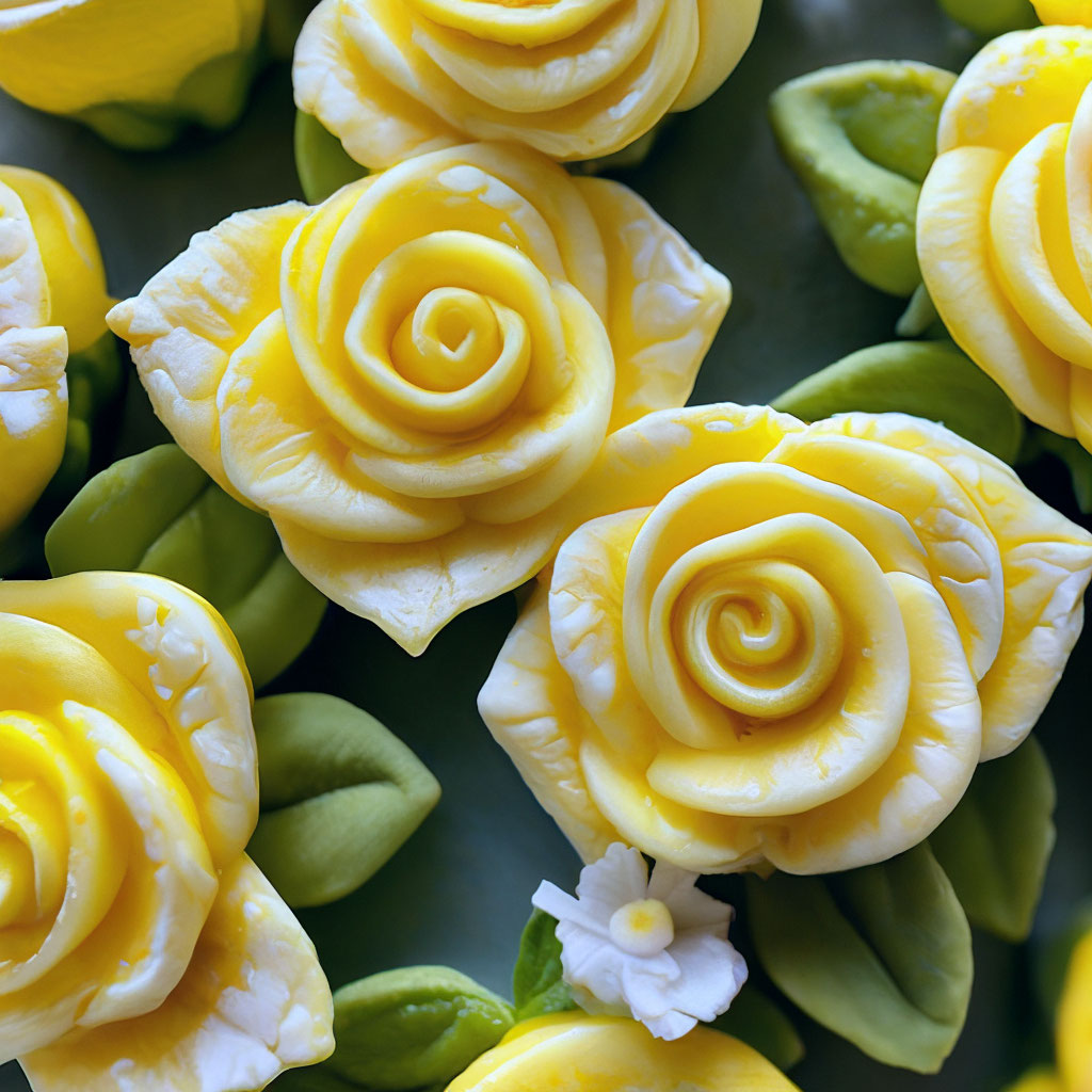"Yellow roses with lemon glaze" — image created in Shedevrum