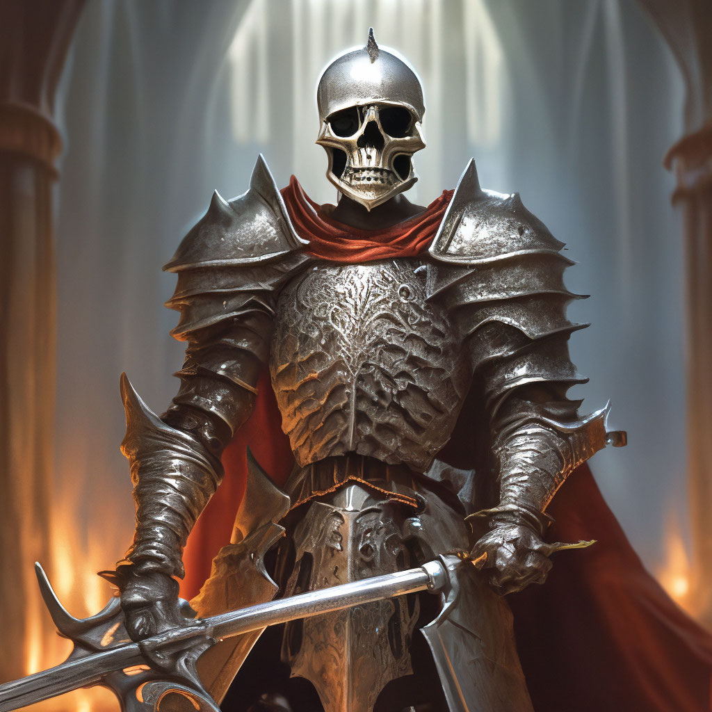 "Skeleton knight" — image created in Shedevrum