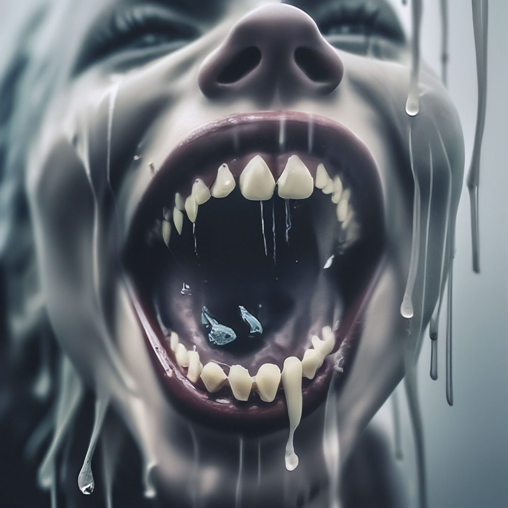 "It is hungry and greedy, black eyes, through tears, oil drops trickle ...