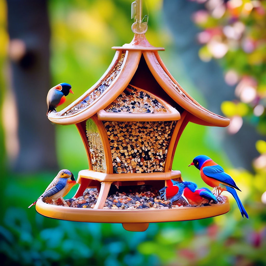 "A very beautiful feeder in which a very beautiful and cute bird ...