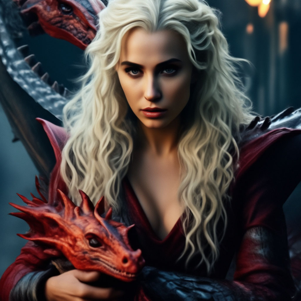 "The mother of dragons in human form feeds her children" — image ...